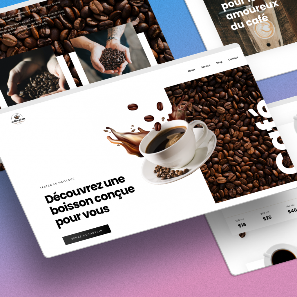 Aperçu d'un Site Web d'un Café : Plongez dans l'univers chaleureux de ...